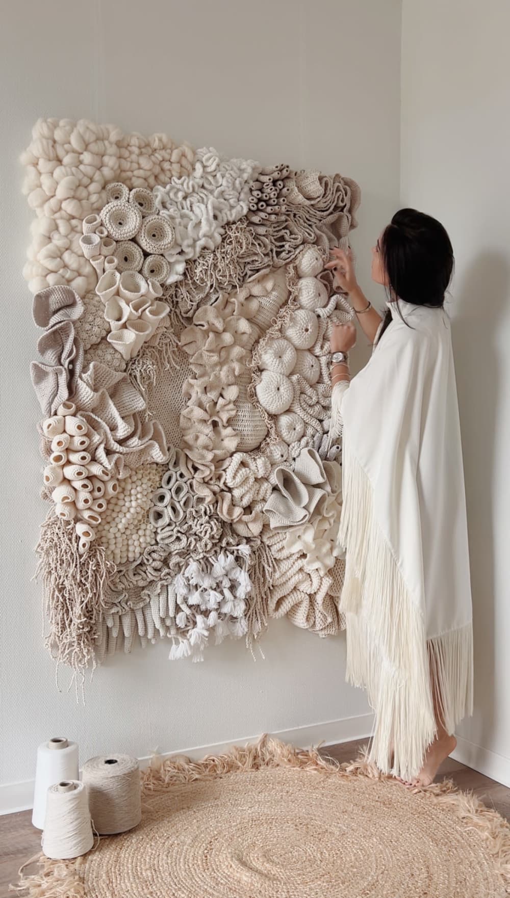"SILENCE" large tapestry scale woven wall handing custom by Anna Baranova Art | Wescover Wall ...