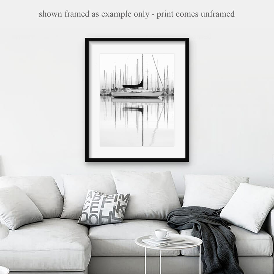 Monochrome Harbor, Black and White Photography print by Nicholas Bell ...