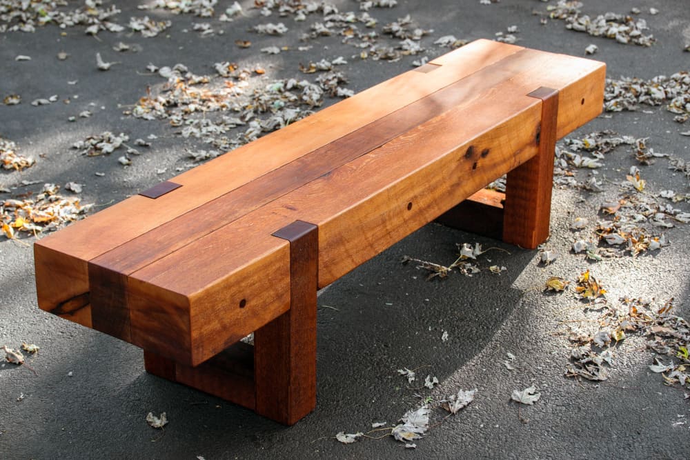 Cedar notched timber bench by RealSimpleWood LLC | Wescover Benches ...