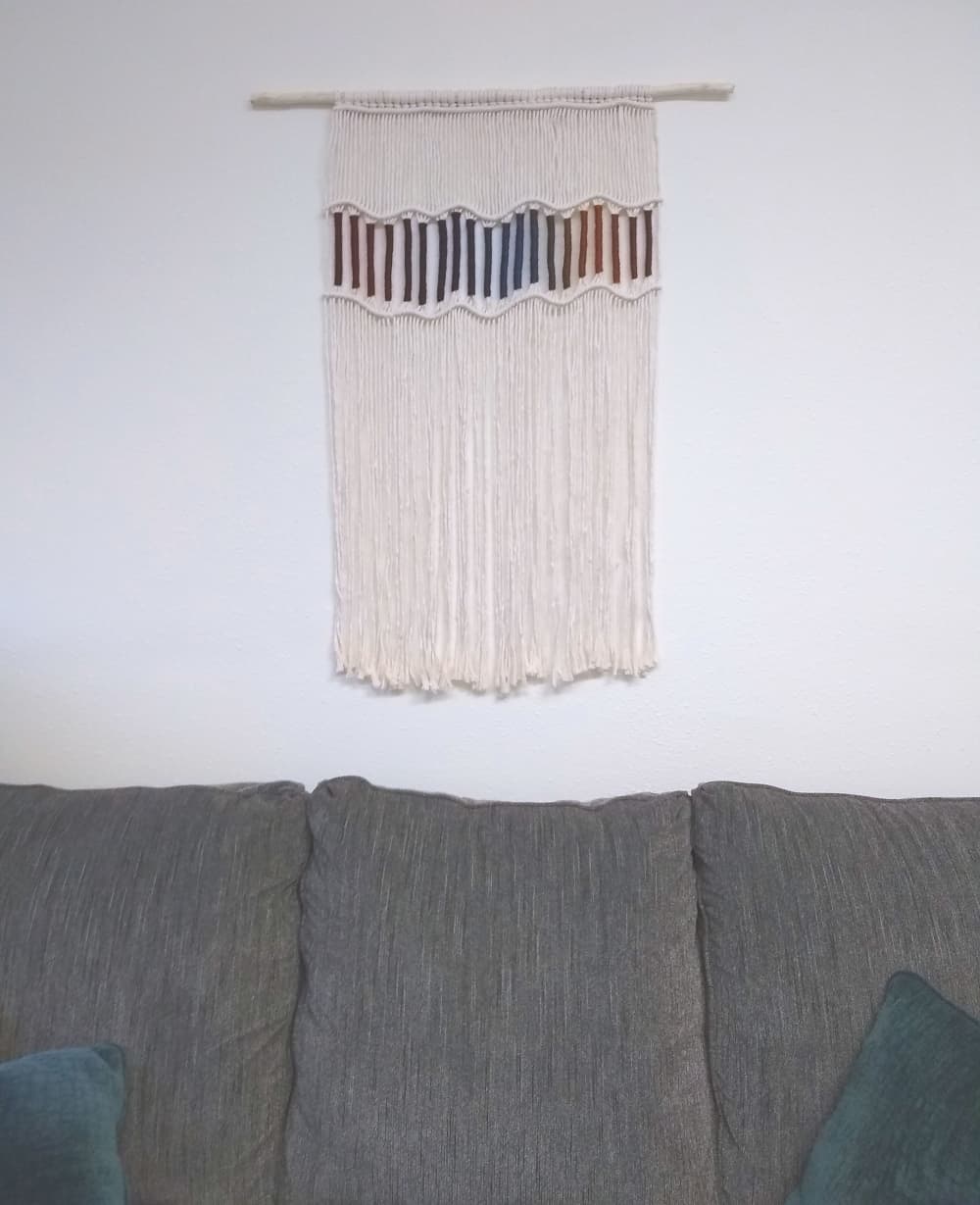 Macrame Wall Hanging with Jewel Tone Rainbow Accents by Q Wollock ...