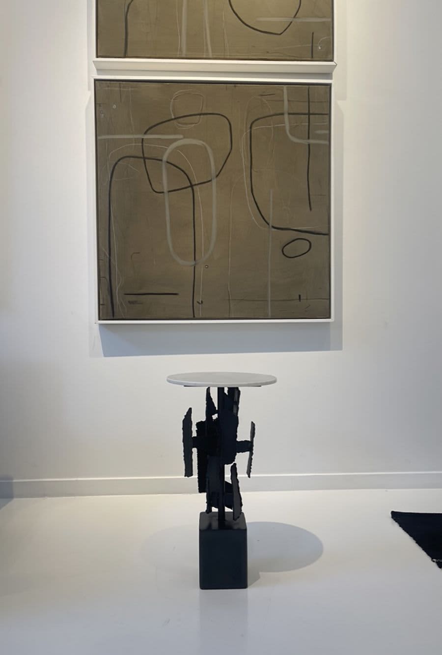 The Brut Sculptural Side Table Steel and Marble Design by Morgan ...