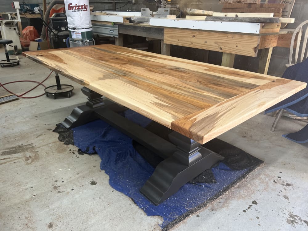 Pecan Farm Table with Trestle base by Peach State Sawyer Services ...