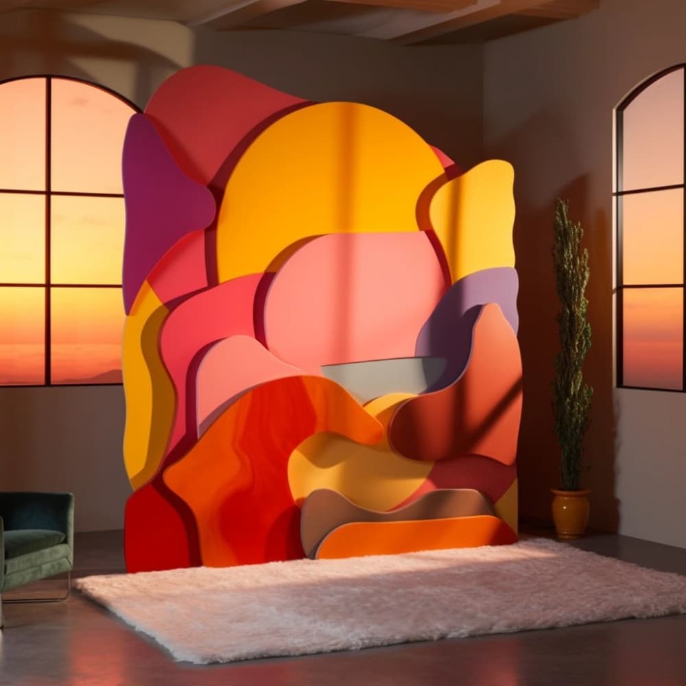 Bold Desert Sunset-Inspired 3D Photo Backdrop for Events & I by Blaise ...