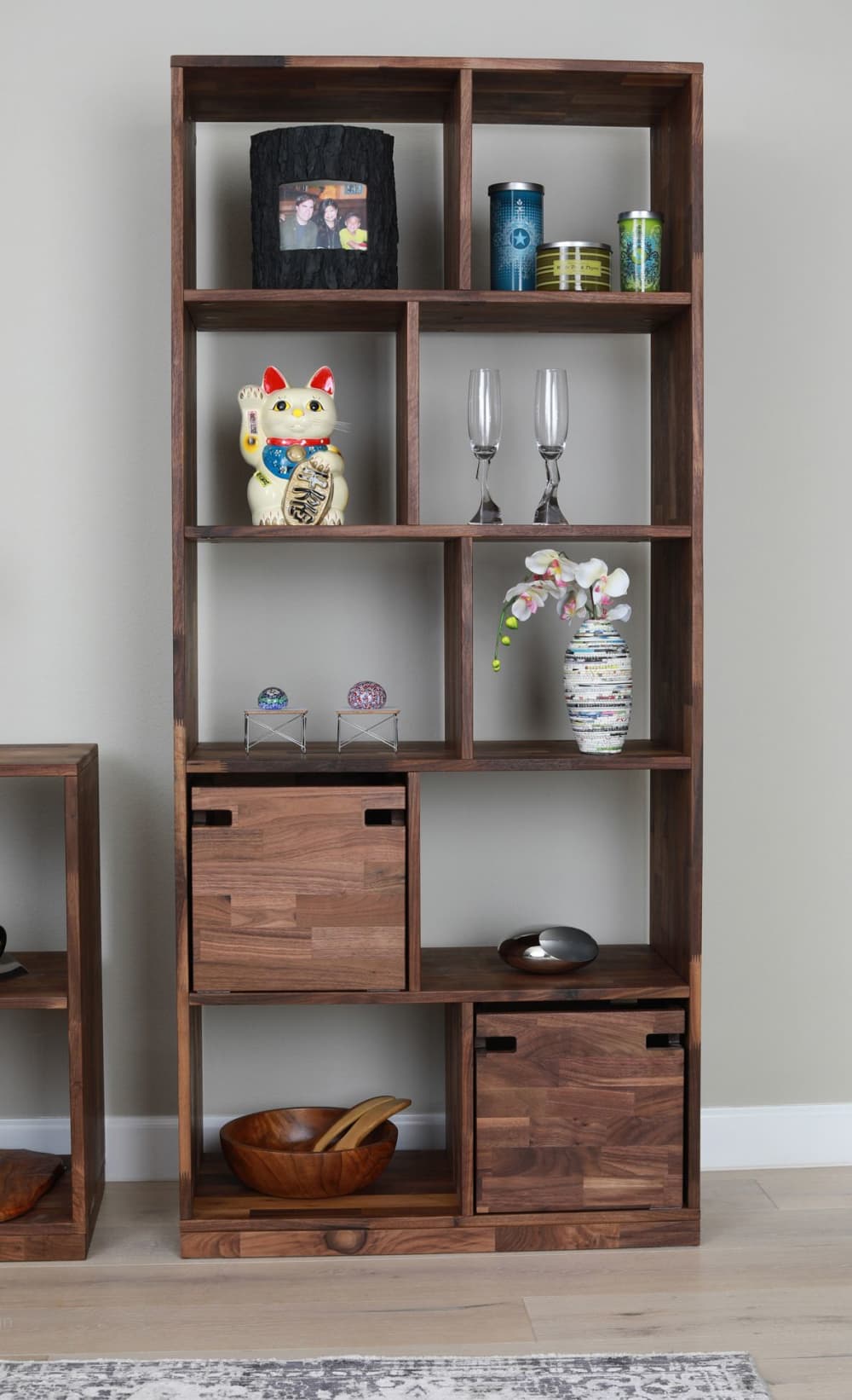 Zuma solid walnut modern high shelving by Modwerks Furniture Design LLC ...