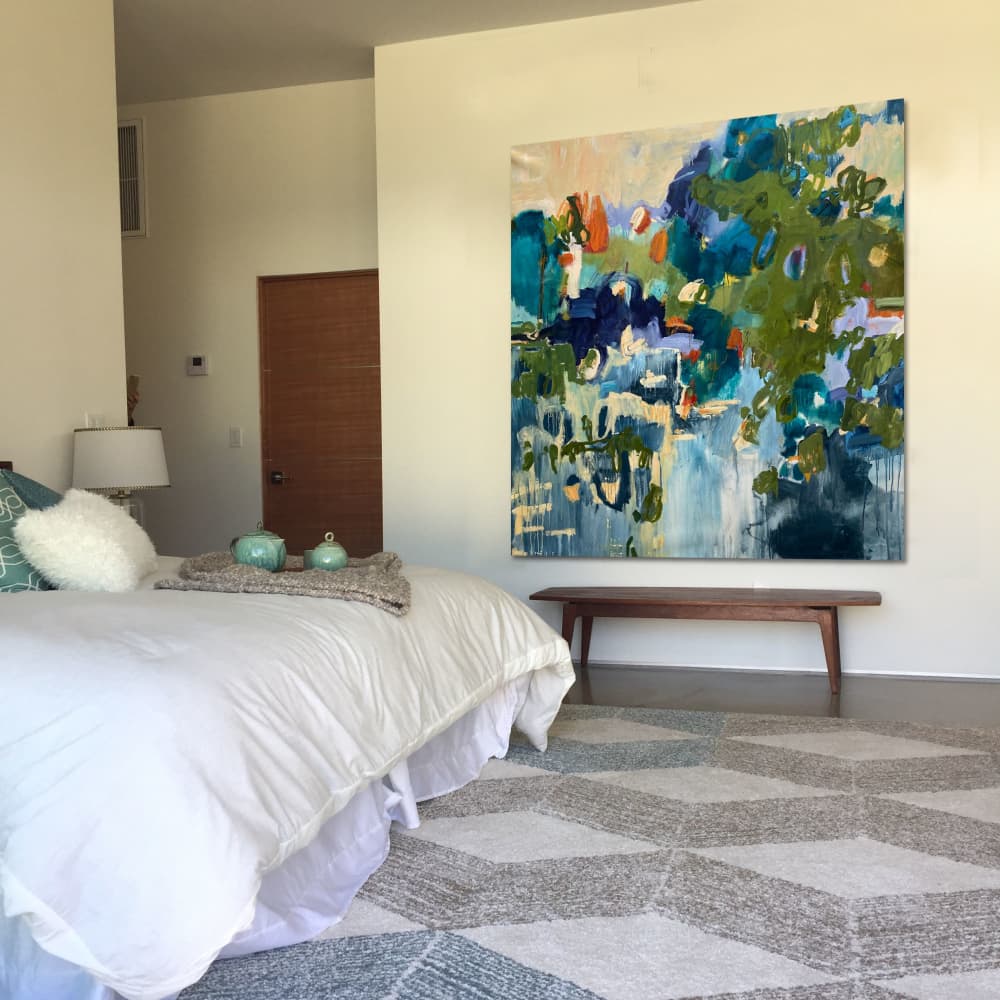 "Enchanted" 76" x 76" - Large colorful abstract by Jane Burton ...