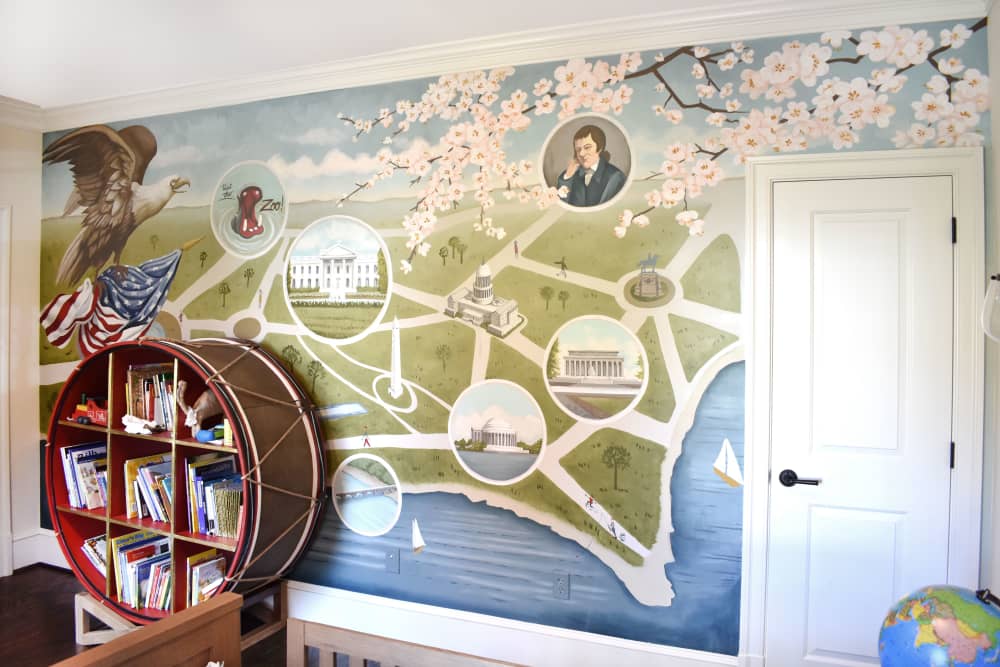 Washington DC Map Children's Mural by Nicolette Atelier | Wescover Murals