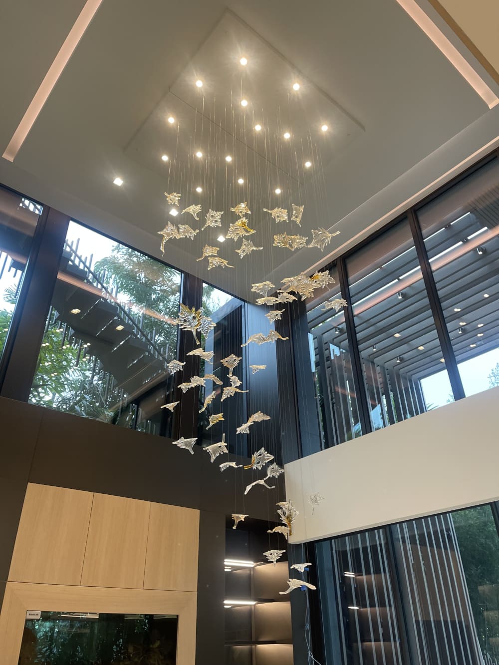 Murano Dancing Maple Leaves Chandelier in Mix Glass Color by Galilee ...