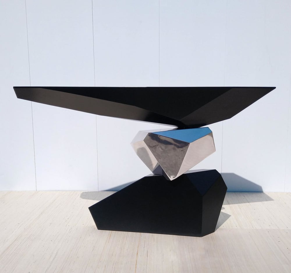 Serenity Console Table in mirror-polished stainless steel by Duffy ...