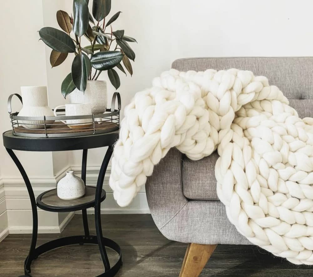 40"×60" Merino Wool blanket by Knit Like A Boss | Wescover Linens & Bedding