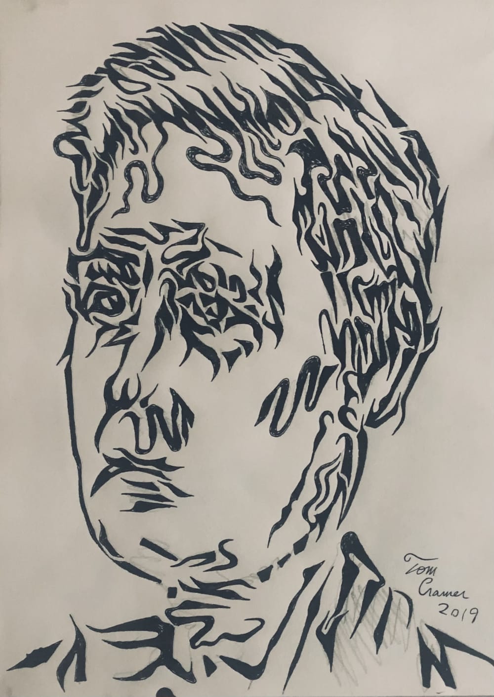 troubled head by Tom Cramer | Wescover Drawings