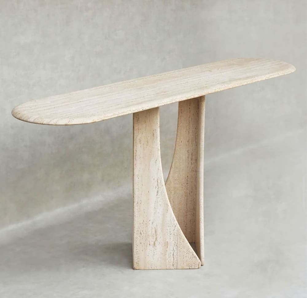 Natural Travertine Console Table. Narrow Console Table. by HamamDecor ...