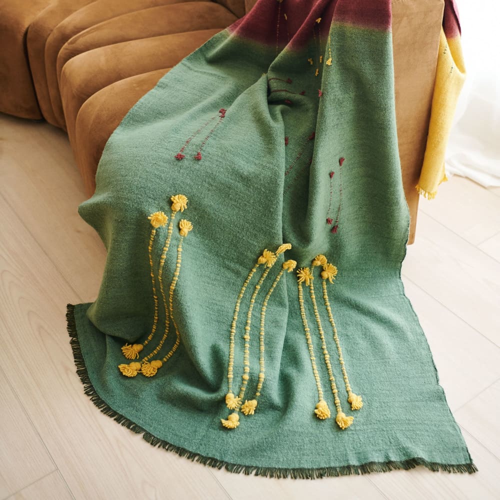 Avocado Green Multi Color Warm Hues Blanket Throw by Studio Variously ...