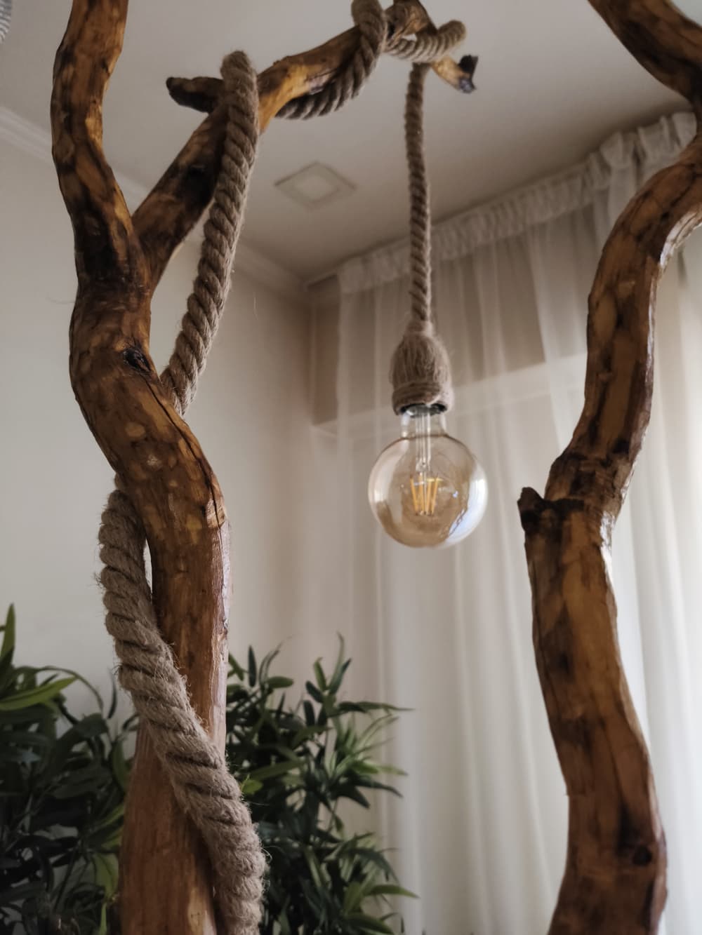 Industrial Hemp Rope LED Pendant Lamp for , Restaurant ,Bar by Magdyss ...