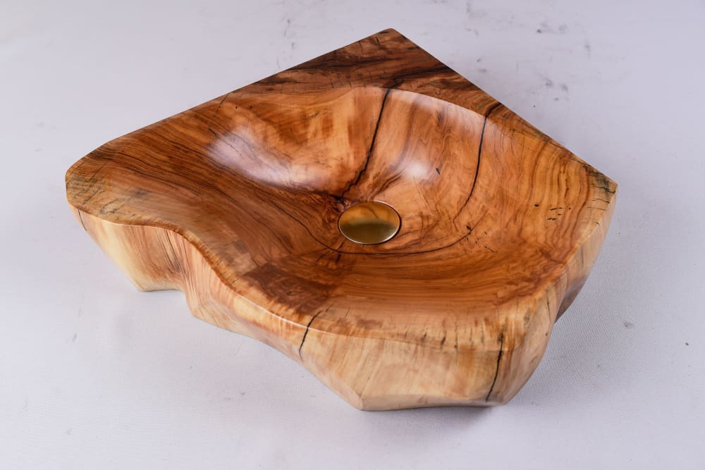 Wood Log Carved Sink by Logniture | Wescover Water Fixtures