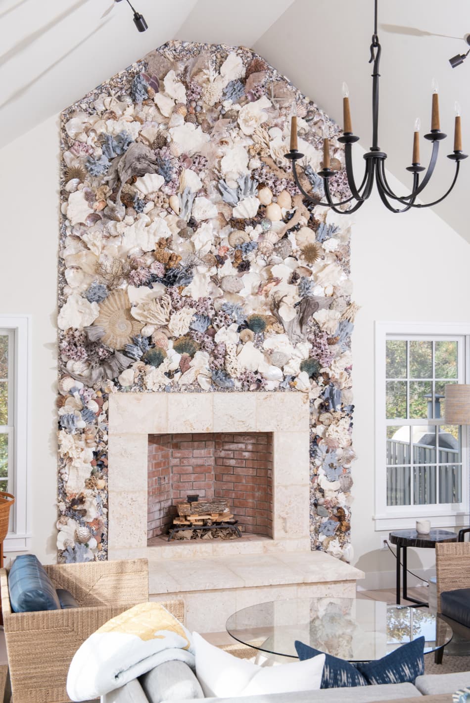 Custom Shell Fireplace by Christa Wilm | Wescover Fireplaces