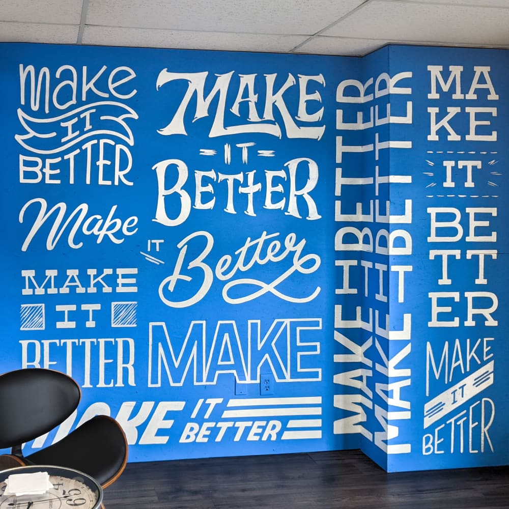 Make It Better Interior Mural by Morgan Summers at PH3 Agency + Brewery ...