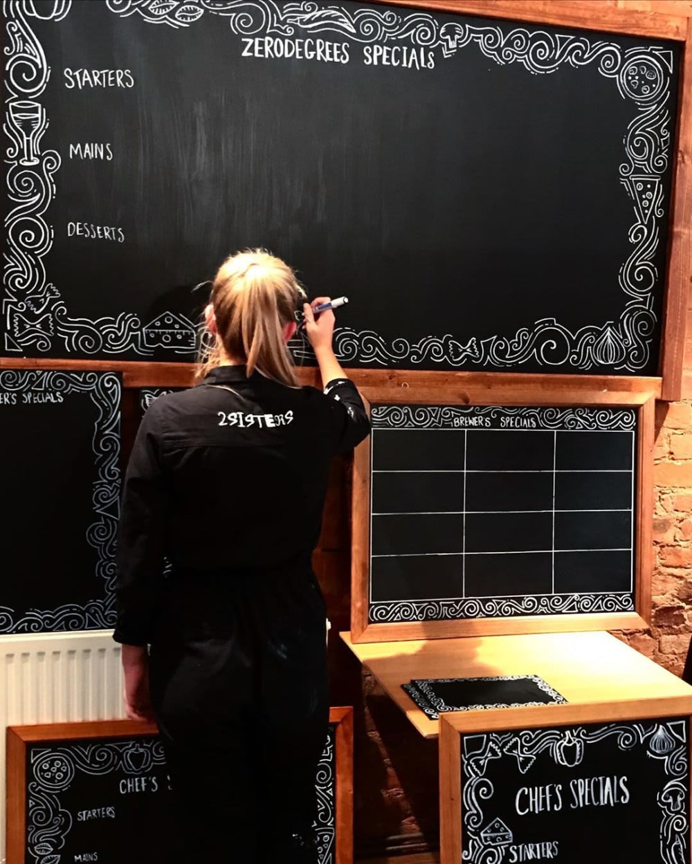 Chalboard Menu by 2 Sisters at Zerodegrees Microbrewery & Restaurant ...