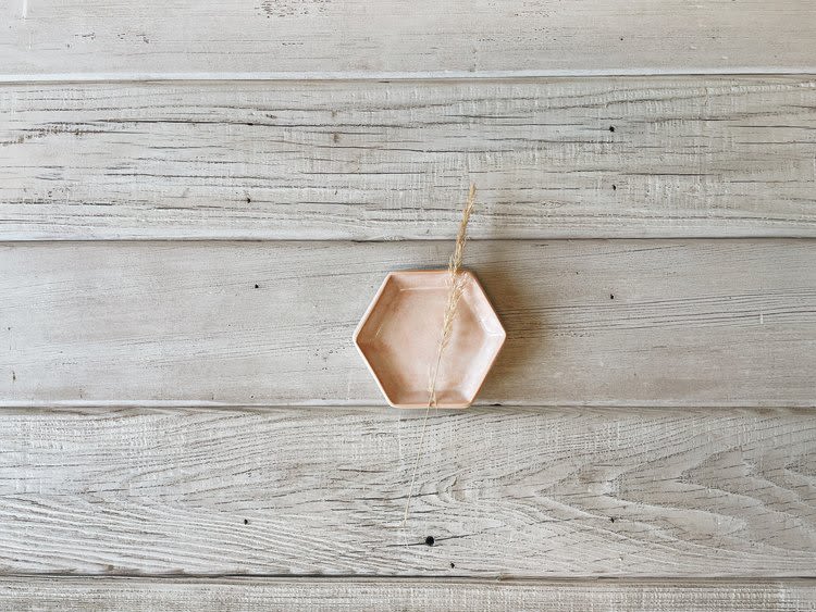 Hexagon Dish in Peach by Bridget Dorr | Wescover Tableware