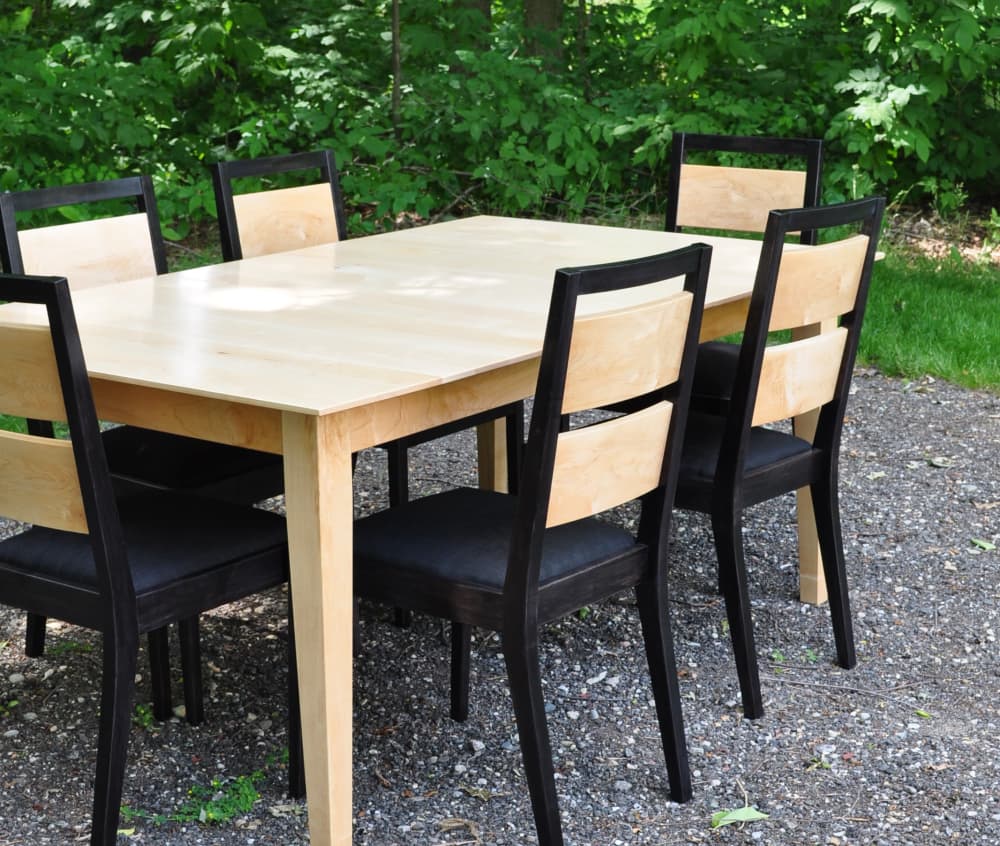 Natural Maple and Black Dining Set by GlessBoards | Wescover Tables