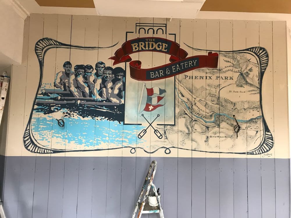The Bridge Mural by Fran Halpin Art at The Bridge Bar and Eatery ...