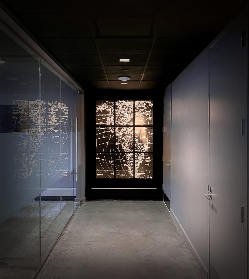 Backlit wall map by Radiant Maps at New York, NY, New York | Wescover ...