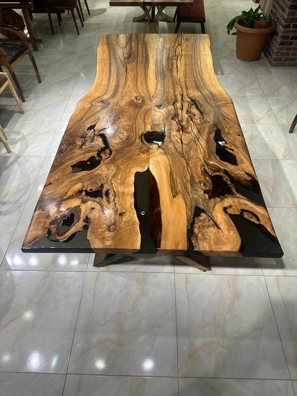 Black Epoxy Dine Table - Resin Table by TigerWoodAtelier | Wescover Tables