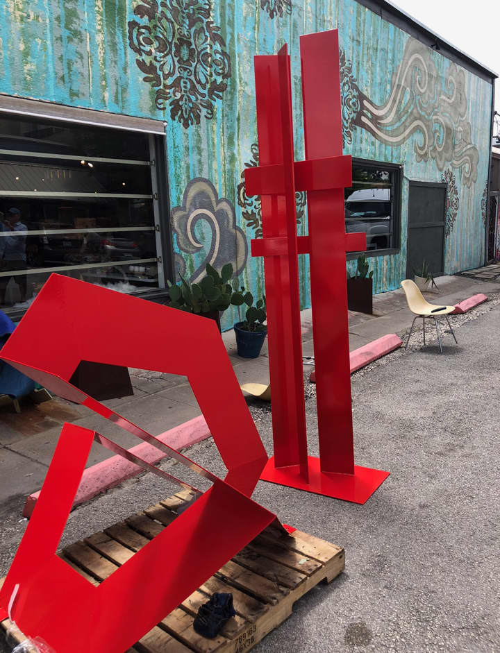 Custom steel sculpture by Avidon Design at Reeves Art + Design, Houston ...