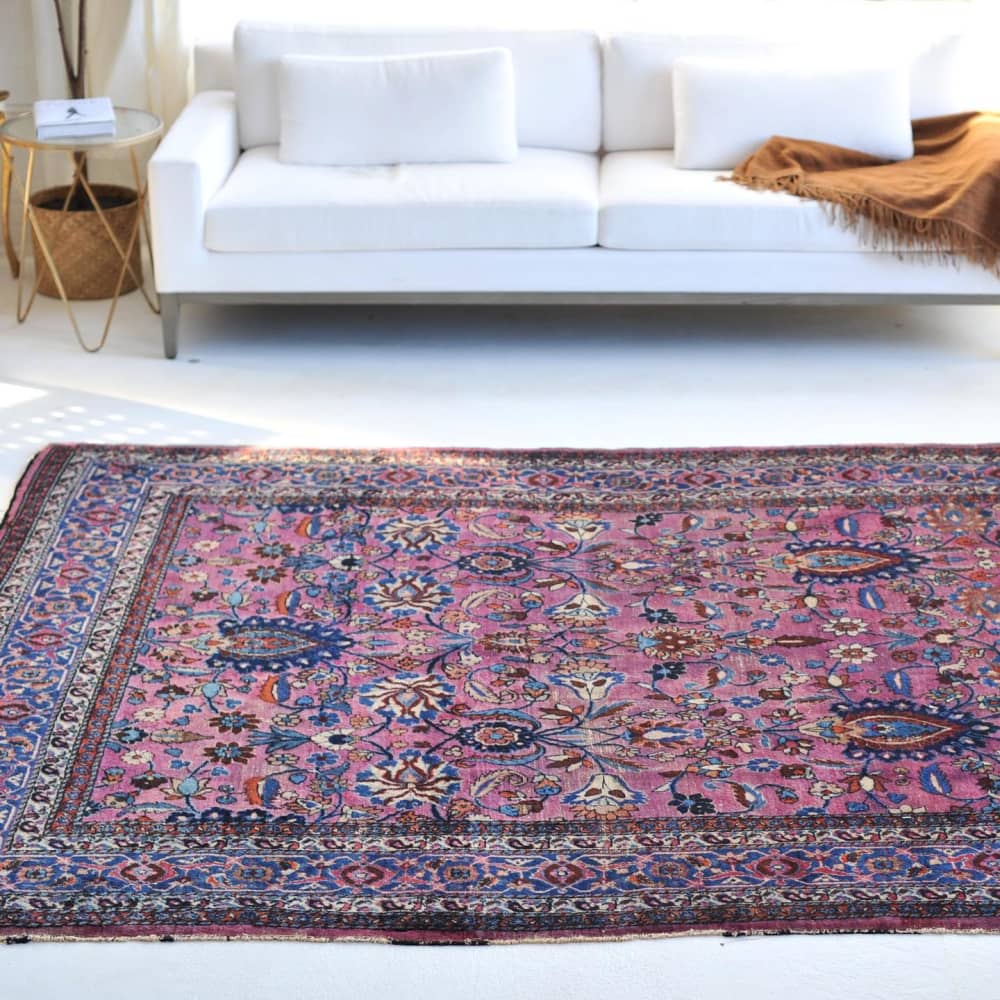 Rare Purple Antique Persian Tabriz Rug by The Loom House | Wescover Rugs