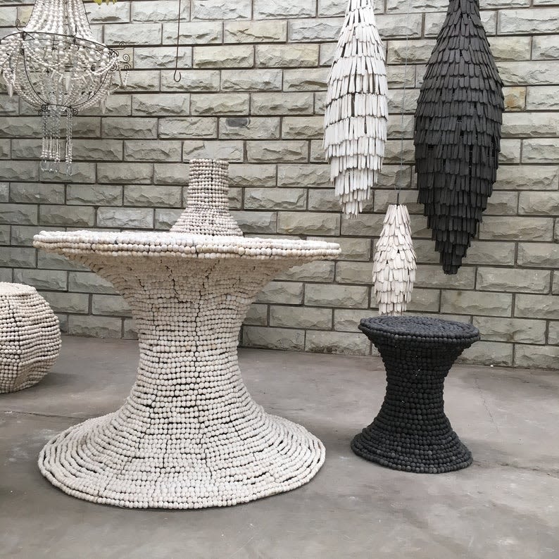 The Mud Beaded Stool by Mud Studio, South Africa | Wescover Tables