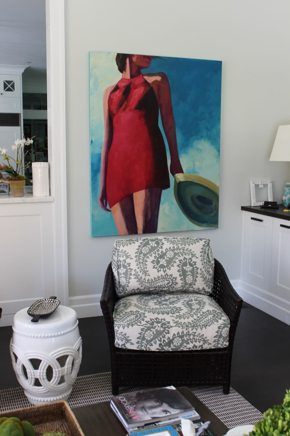 'Straw Hat Blowing', 60"x48" original oil painting by T.S. Harris aka ...