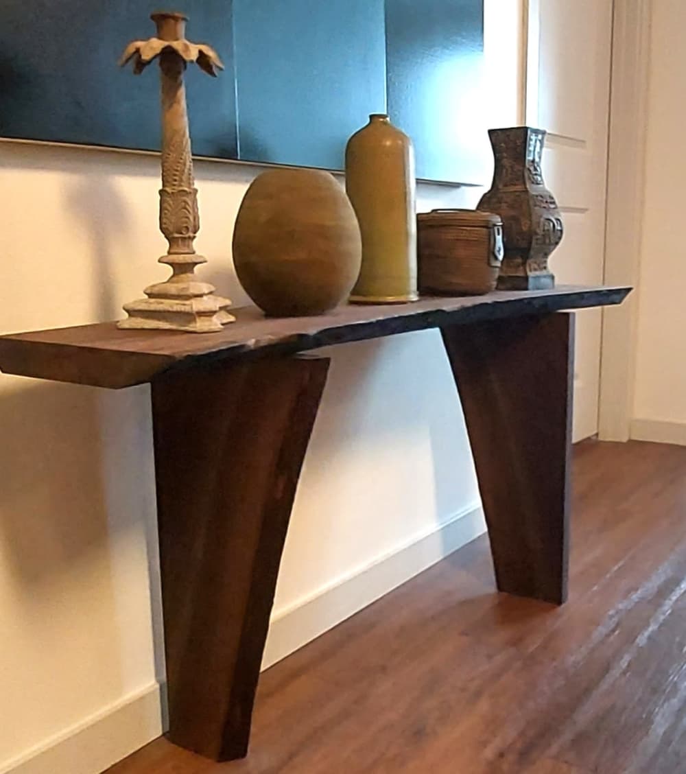 Shinto Inspired, Oregon Black Walnut Live Edge Console Table by SjK ...