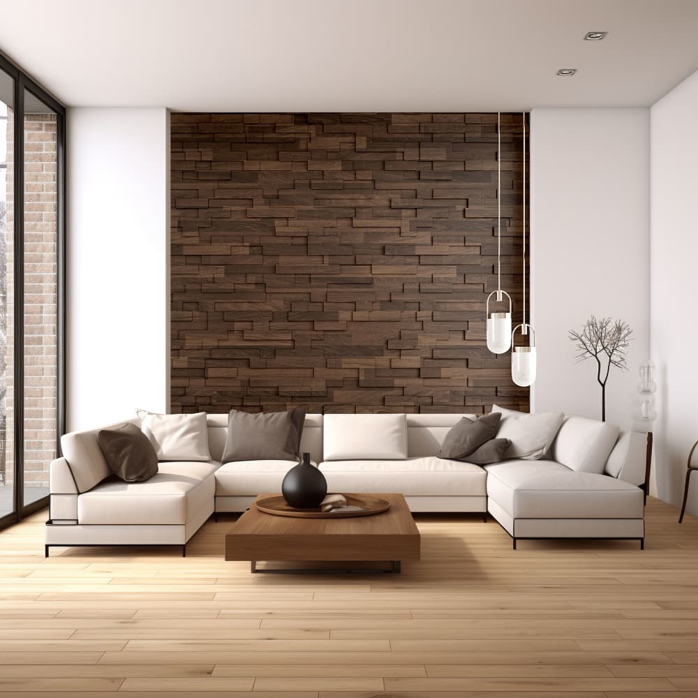 Wooden Brick Panel Tile by ZDS | Wescover Wall Treatments