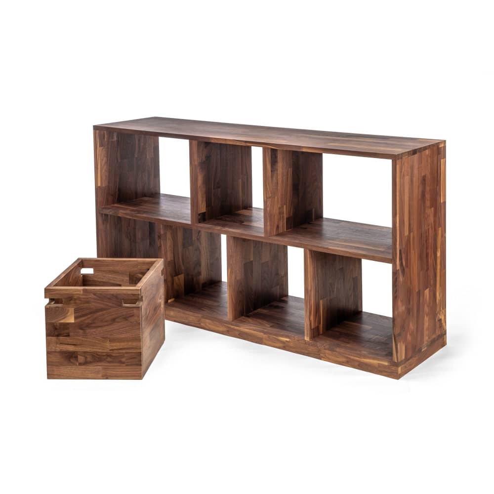 Zuma solid walnut low shelving by Modwerks Furniture Design | Wescover Storage