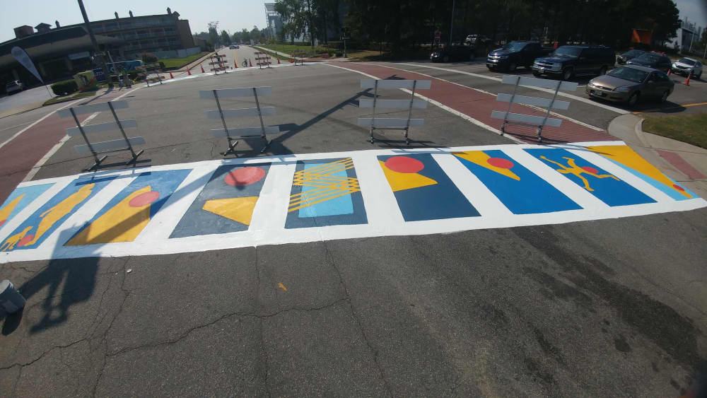 VIBE Crosswalk Mural by Mensah Bey | Wescover Street Murals