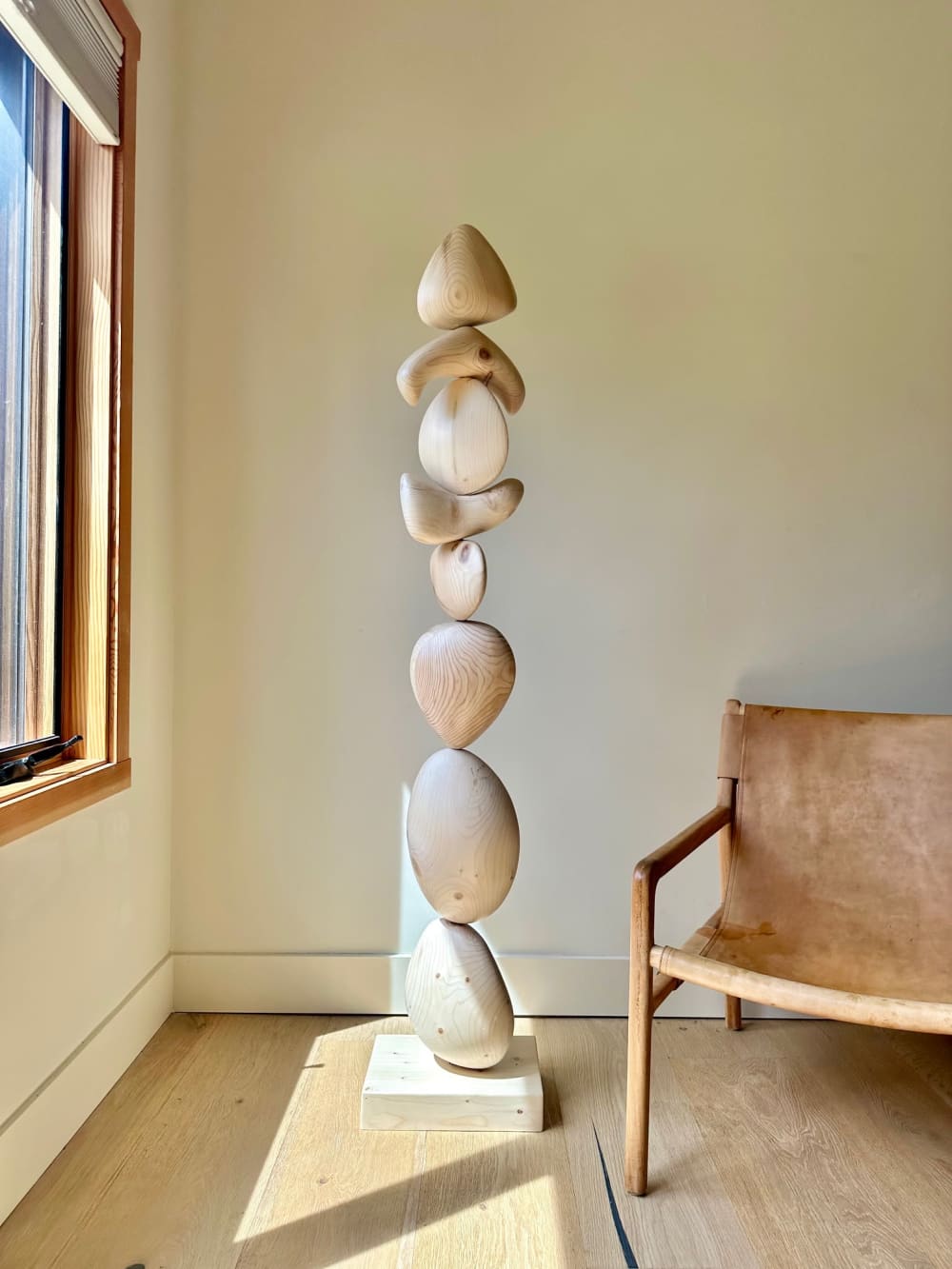 Wood Modern Totem Pole. Floor wood sculpture. by Ivars Design ...