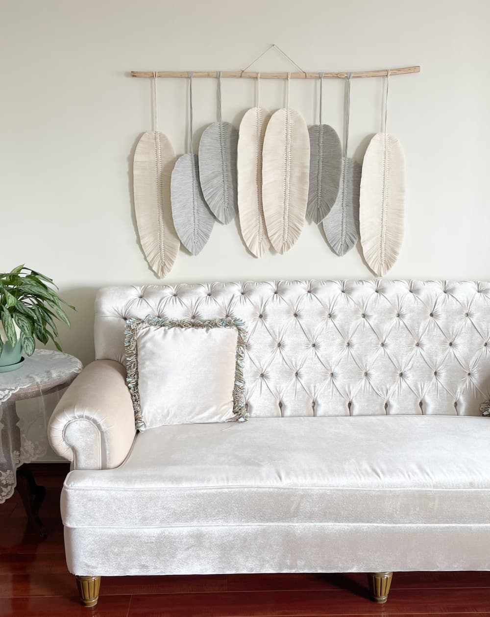 Large Macrame Feathers/ 8 Feathers with two different colors by Damla ...