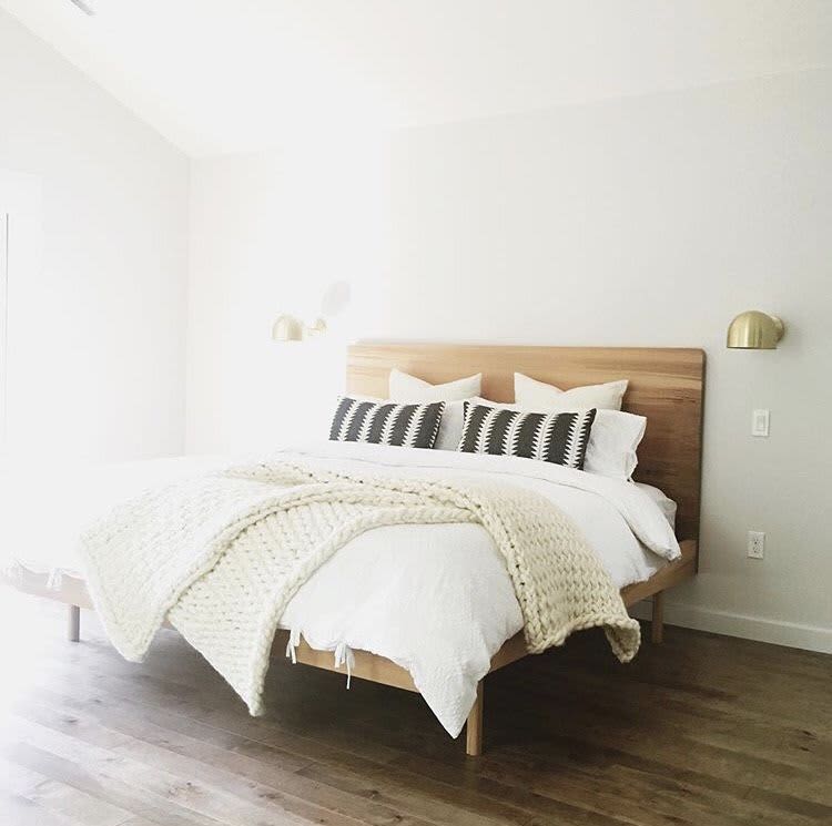 Platform Style Bed with Headboard by Beneath the Bark | Wescover Beds ...