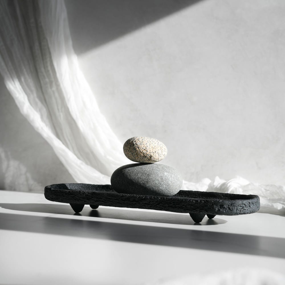 Oval Footed Tray in Carbon Black Concrete by Carolyn Powers Designs ...