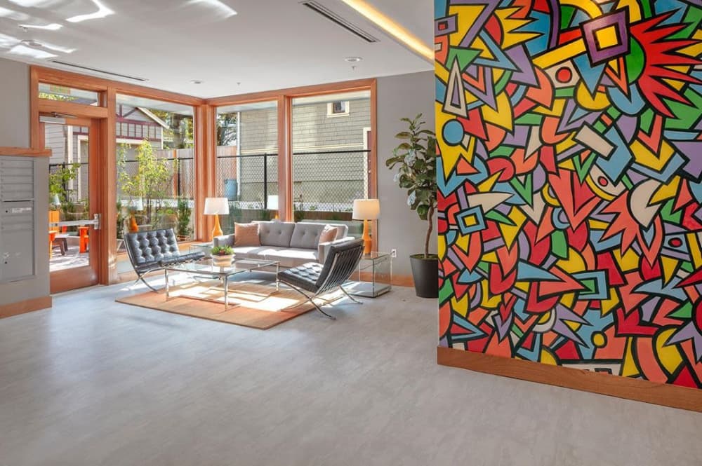 Bright Colored Apartment Indoor Mural by Tom Cramer at Alberta13 pdx ...
