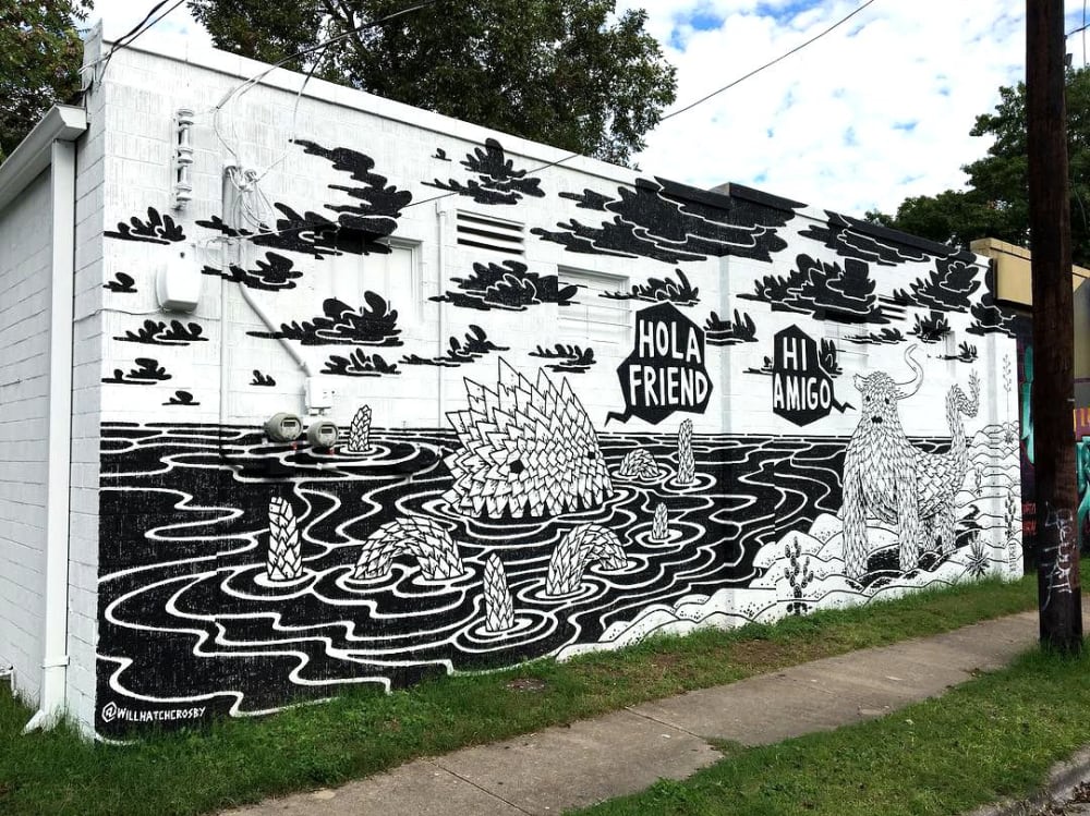 Hola Friend Mural by Will Hatch Crosby | Wescover Street Murals