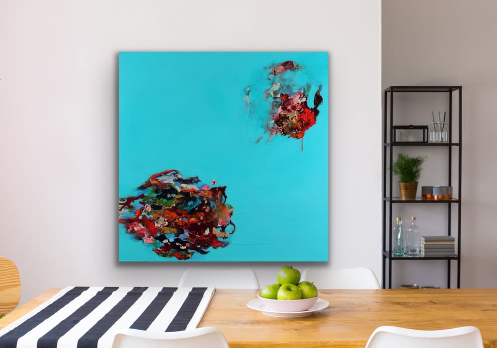 Turquoise Abstract Painting by Elyse Martin Large Abstract Paintings ...