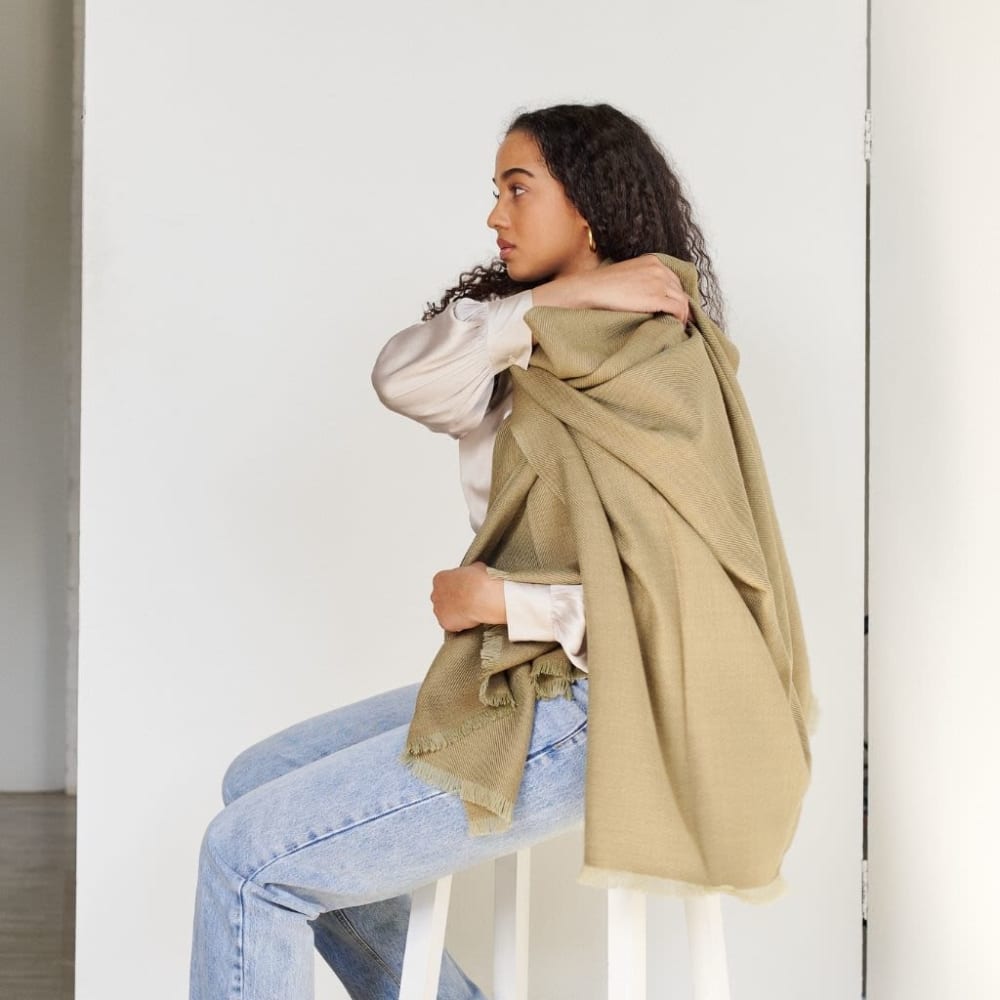 Haze Green Merino Throw by Studio Variously | Wescover Linens & Bedding
