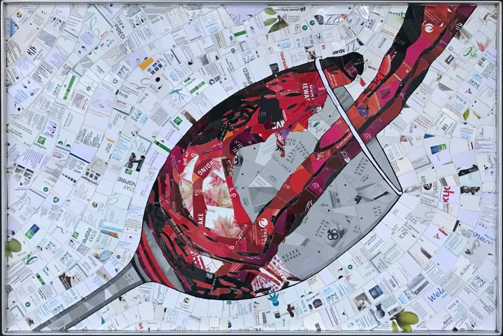 Splash - recycled plastic hotel key mosaic art piece by Rochelle Rose ...