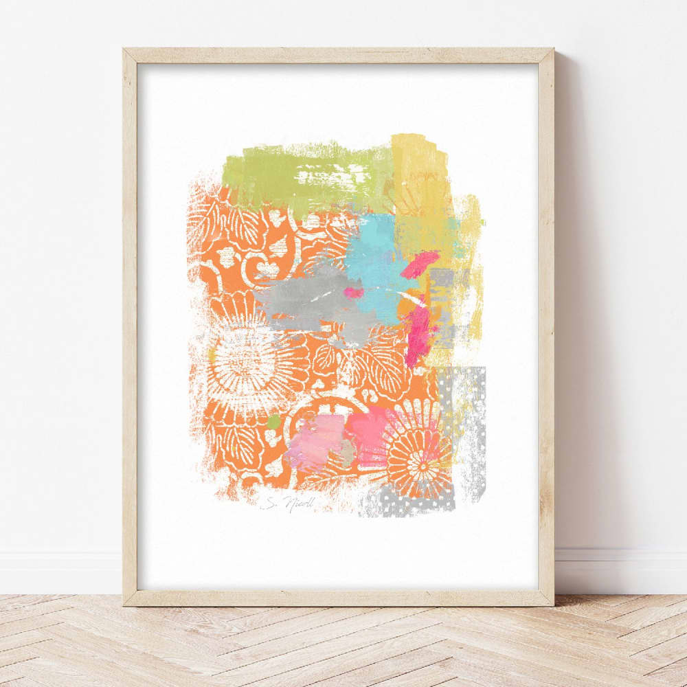 Colorful Abstract Patterned Collage-Print #3-UNFRAMED by Suzanne Nicoll ...