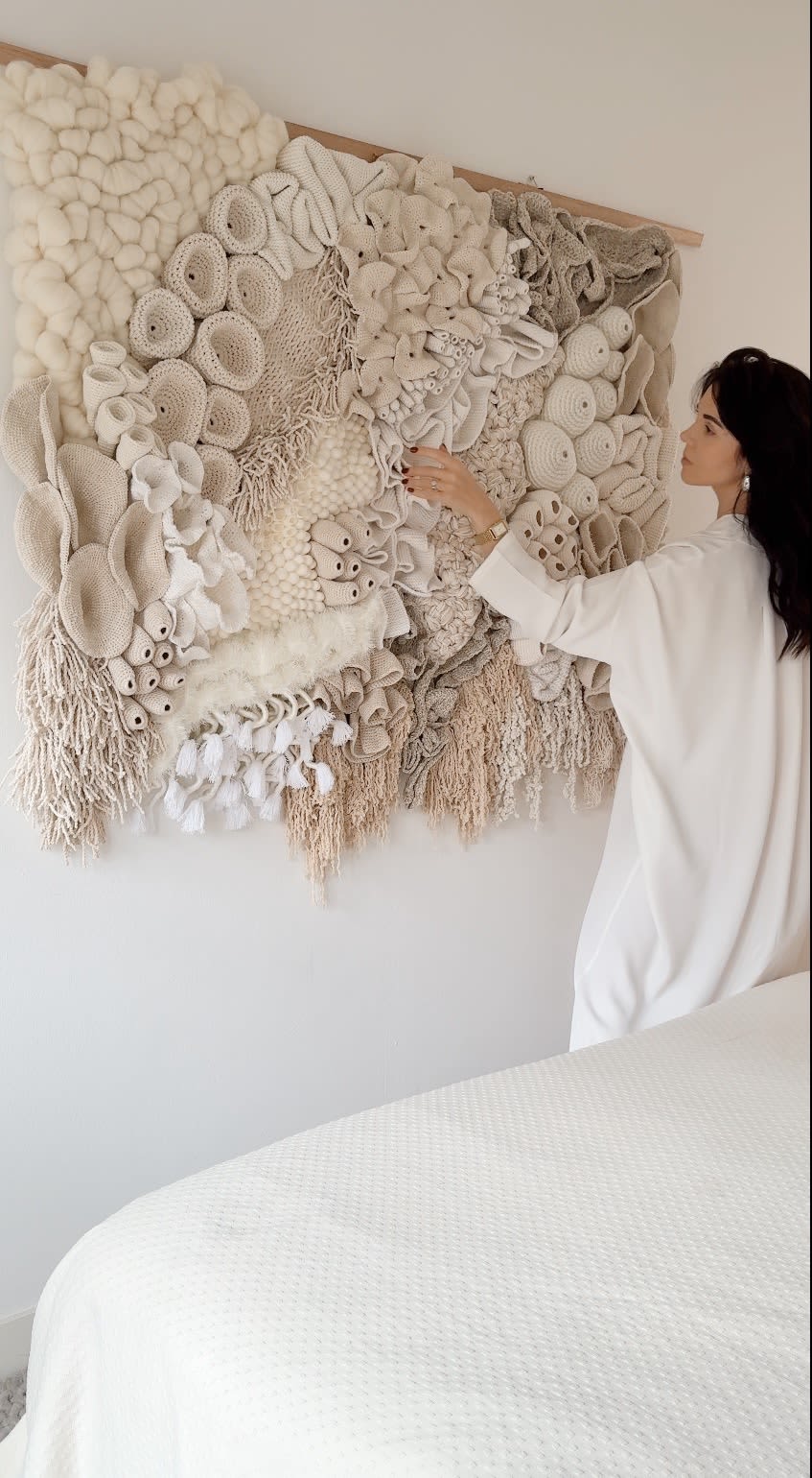 Organic Textile Wall Sculpture Neutral Fiber Art Zen Decor by Anna ...