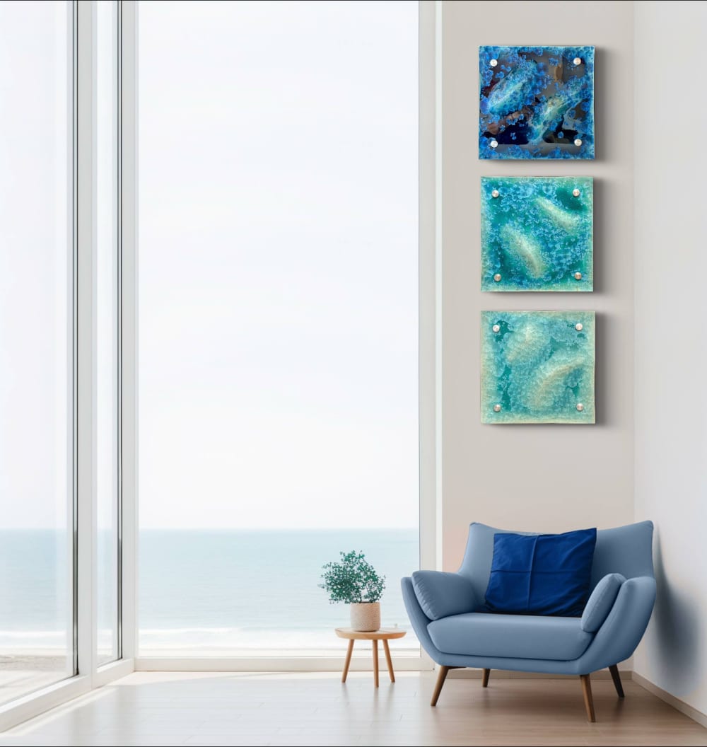 The Color of Water - Aqua to Blue by Debra Steidel | Wescover Sculptures