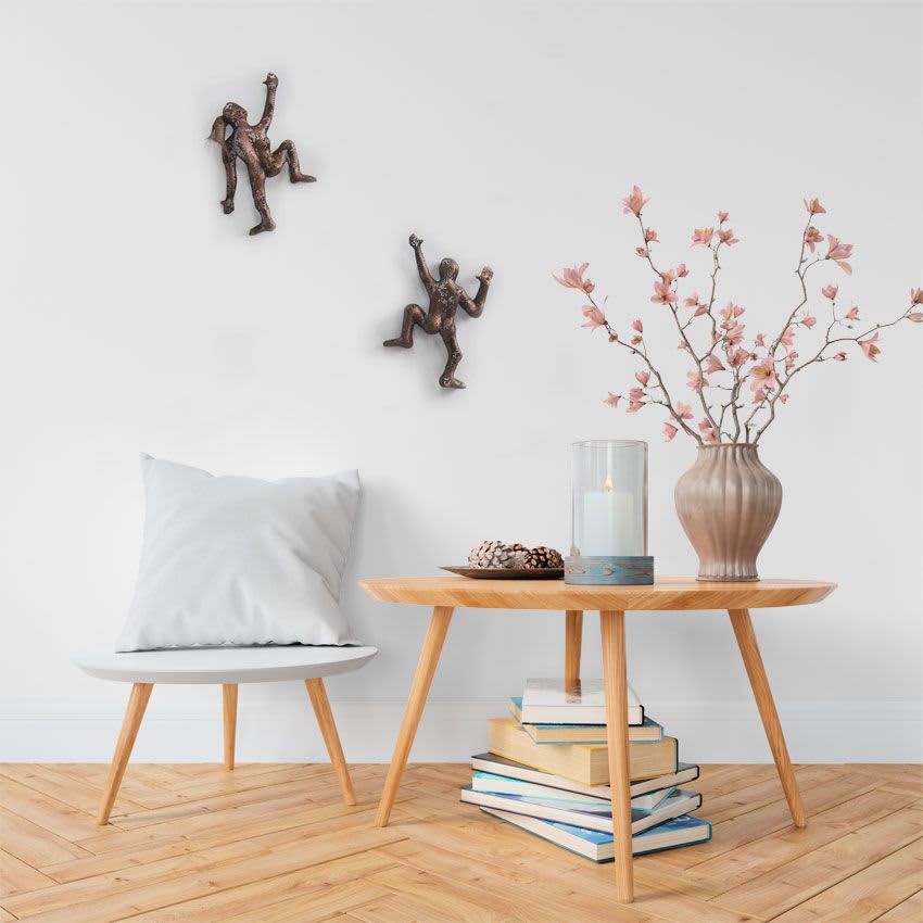 Metal wall art SET of 2 Miniature climbing figure by NUNTCHI | Wescover ...