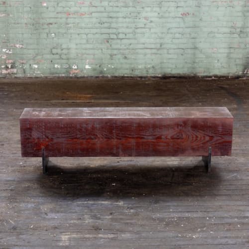Razor Base Beam Bench Mahogany Color | Reclaimed Wood IN-STO by Alabama ...