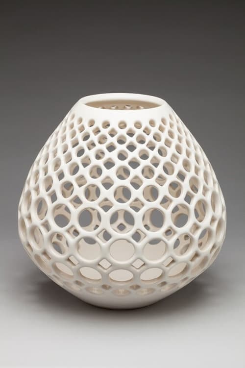 Wide Teardrop Lace Vessel by Lynne Meade | Wescover Decorative Objects