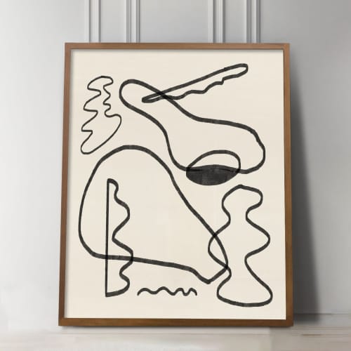 Minimal Abstract Line Art Print, Modern Abstract wall art by Capricorn ...